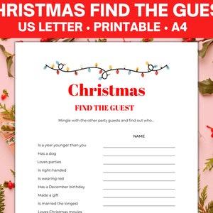 Christmas Find the Guest Game, Find Someone Who, Printable Christmas ...