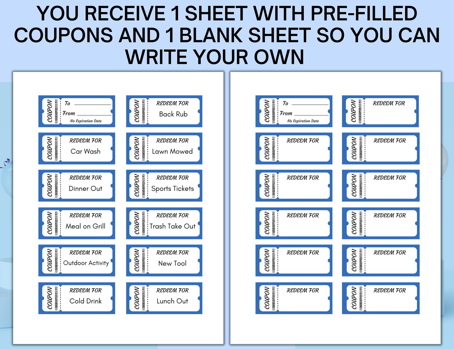 Father's Day Coupons, Father's Day Printable Craft and Gifts From Kids ...