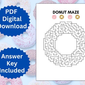 Donut Maze, Doughnut Maze Printables, Donut Birthday Party Game, Donut Games - Etsy