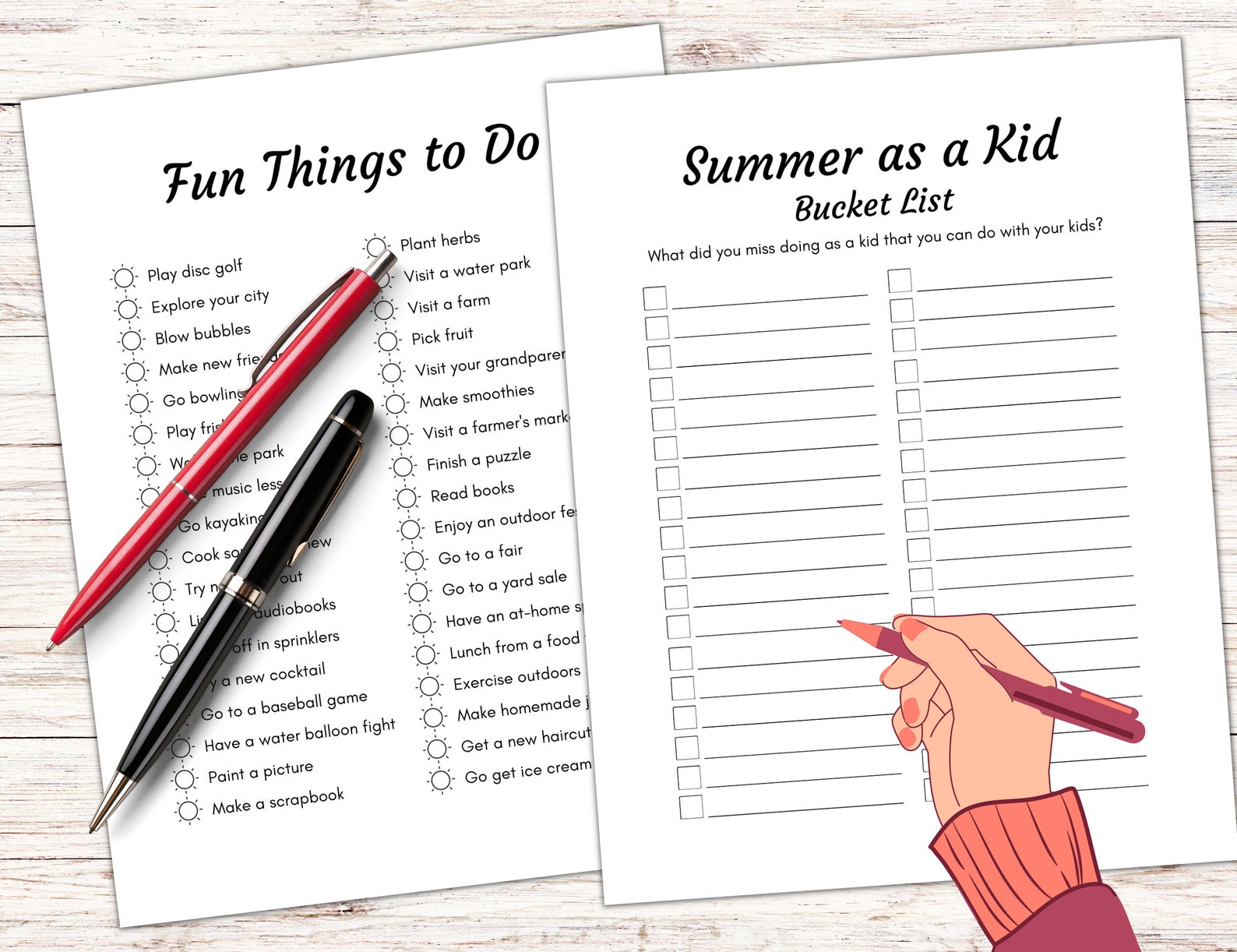Summer Bucket List Printable for Kids, Summer Activities Checklist ...