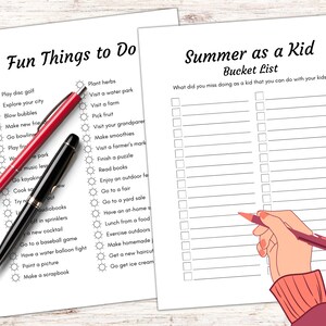 Summer Bucket List Printable for Kids, Summer Activities Checklist ...