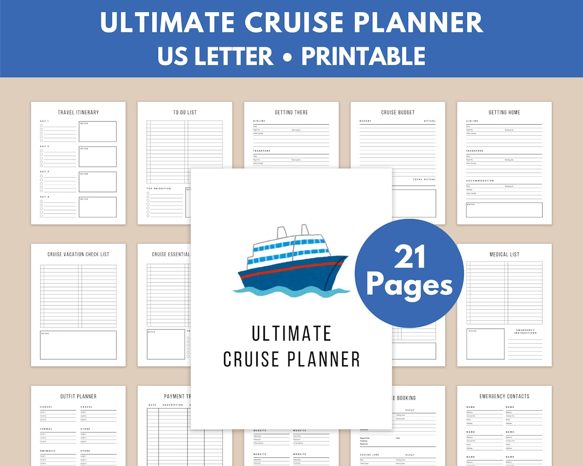 Ultimate Cruise Planner, Cruise Travel Planner, Cruise Checklist, Cruise Ship Planner, Cruise ...