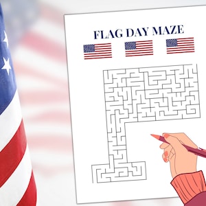 Flag Day Maze Printable, Flag Day Printable, Flag Day Activities and ...
