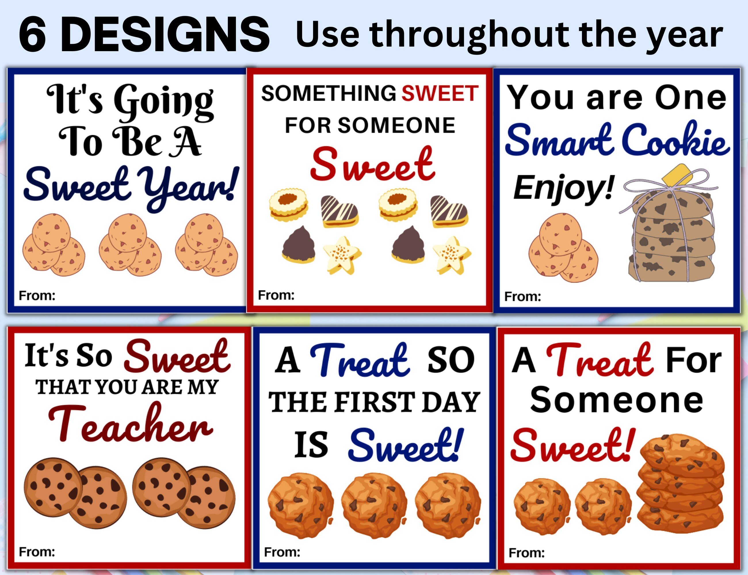 Back to School Cookie Tags and Care Package, Thank You Cookies, Teacher ...