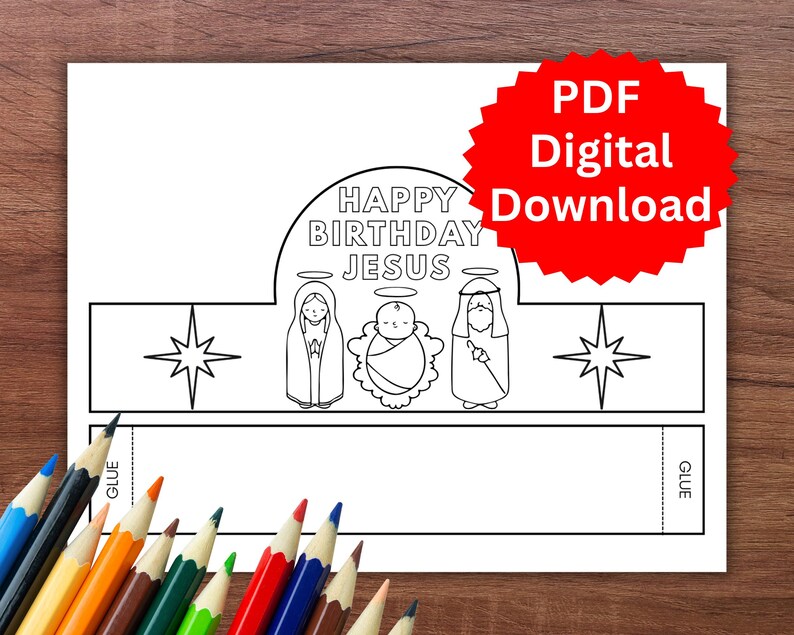 The Nativity Paper Crowns, Happy Birthday Jesus Craft, Christian ...