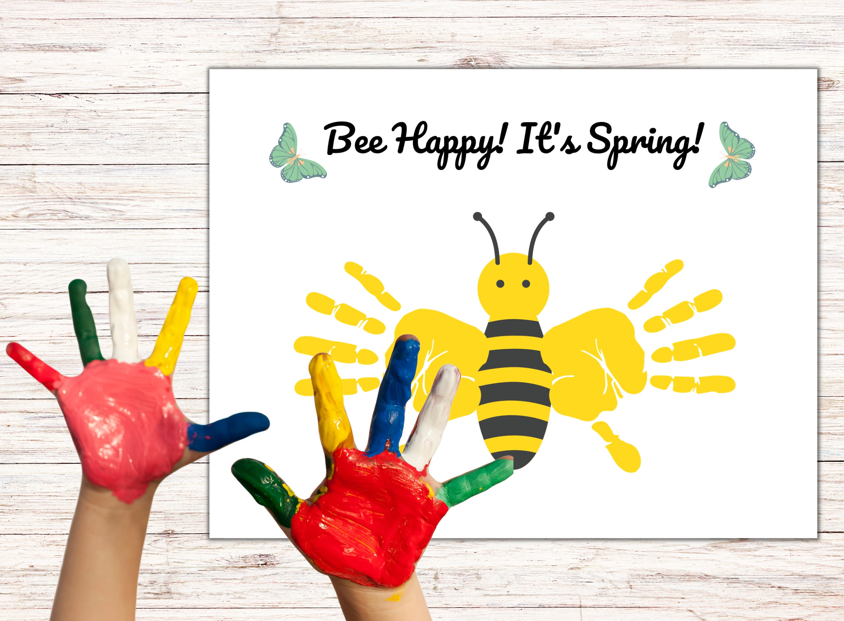 Spring Handprint Art, Fingerprint Art, Bee Handprint Craft, Toddler ...