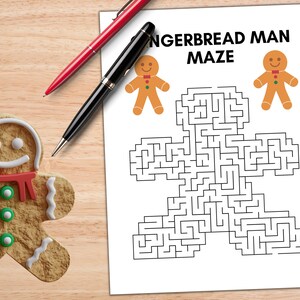 Gingerbread Man Maze, Maze Printables, Gingerbread Day Games, Printable ...