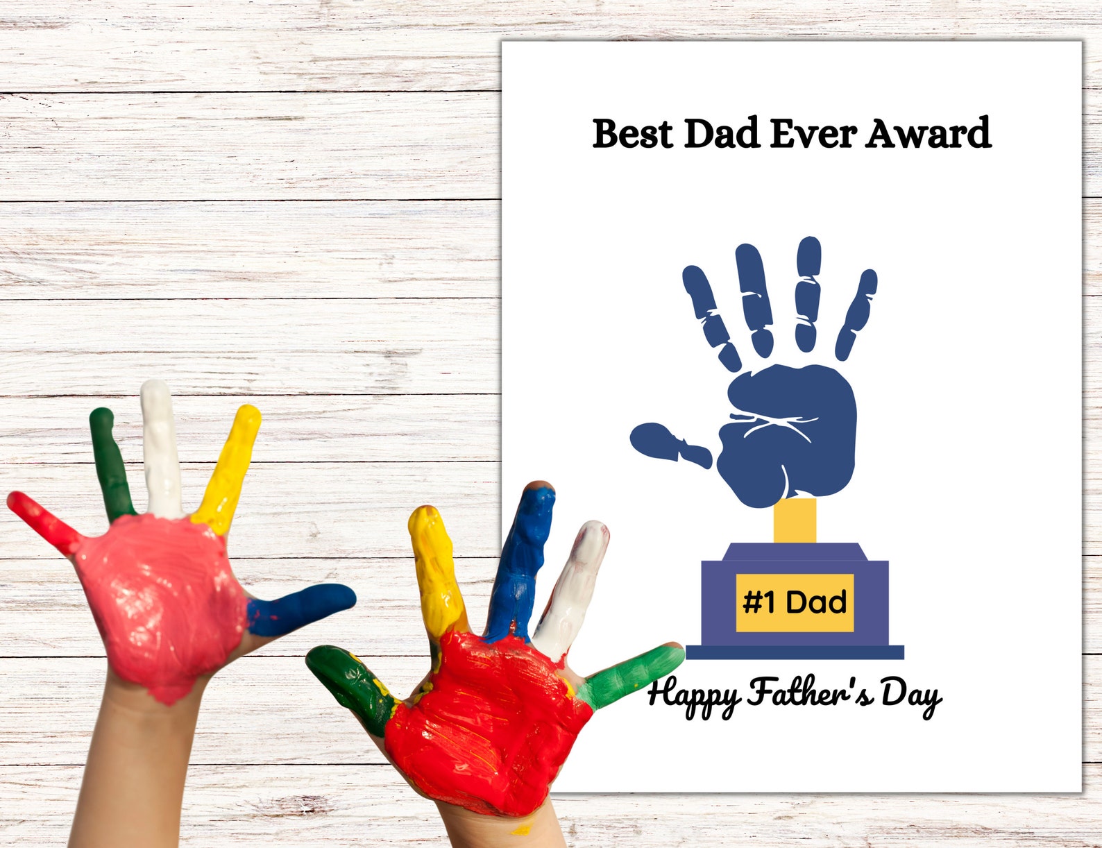 Father's Day Handprint Craft Printable Art - Etsy