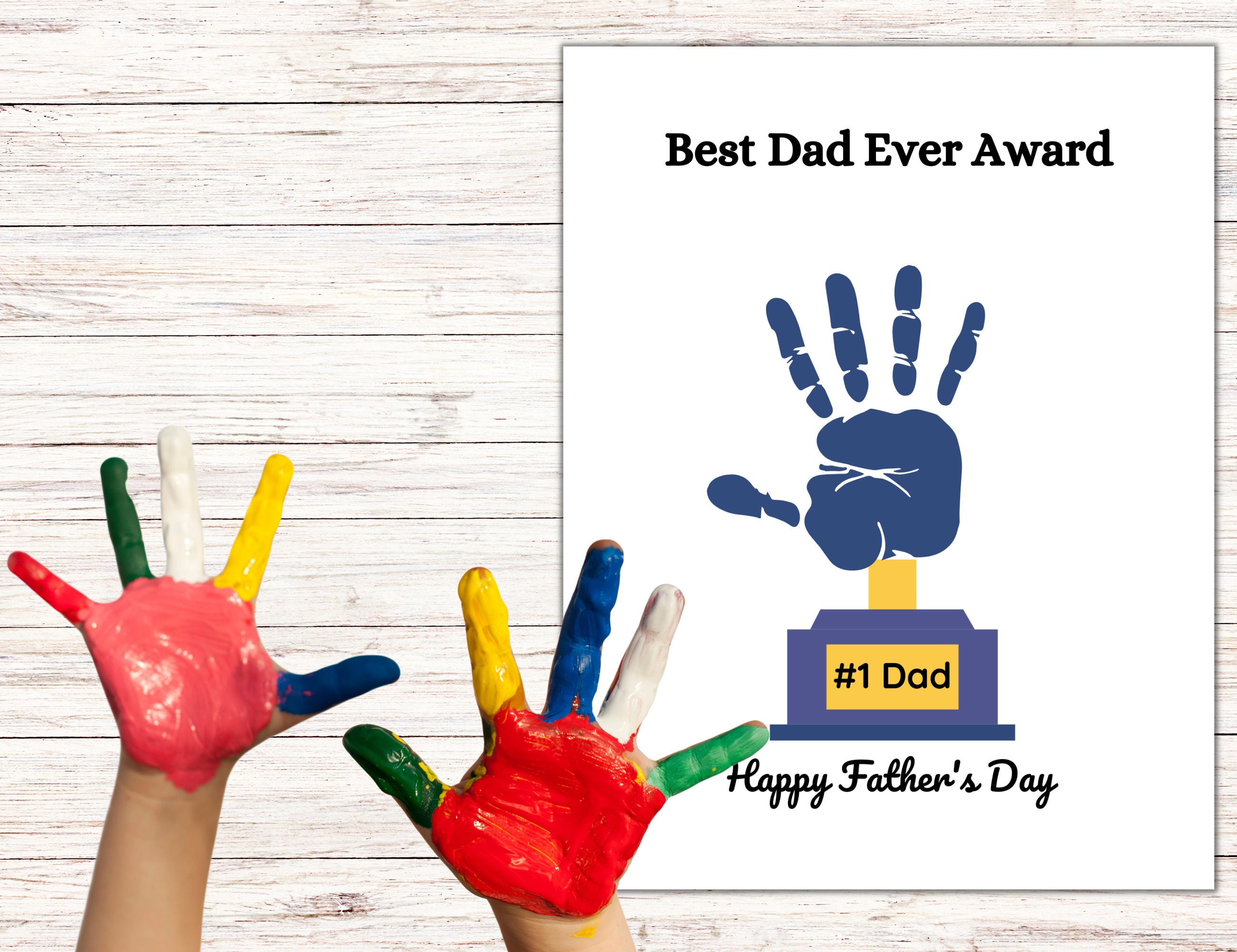 Father's Day Handprint Craft Printable Art - Etsy