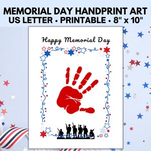 Memorial Day Handprint Art for Kids and Toddlers, Handprint Craft for ...