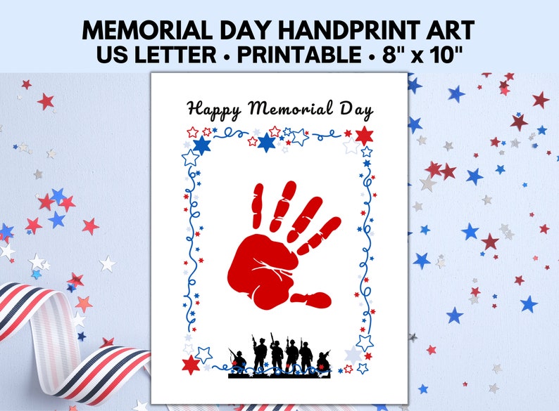 Memorial Day Handprint Art for Kids and Toddlers, Handprint Craft for ...