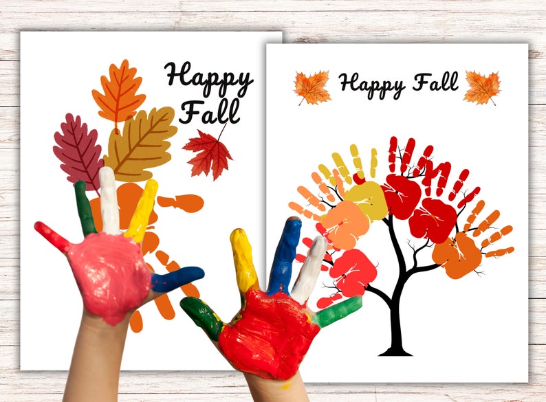 Fall Handprint Art Craft for Preschool and Daycare, Autumn Handprint ...