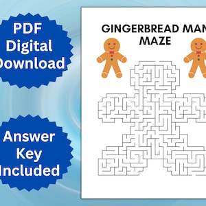 Gingerbread Man Maze, Maze Printables, Gingerbread Day Games, Printable ...