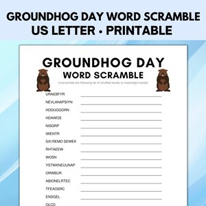 Groundhog Day Word Scramble, Groundhog Day Printable, Groundhog ...