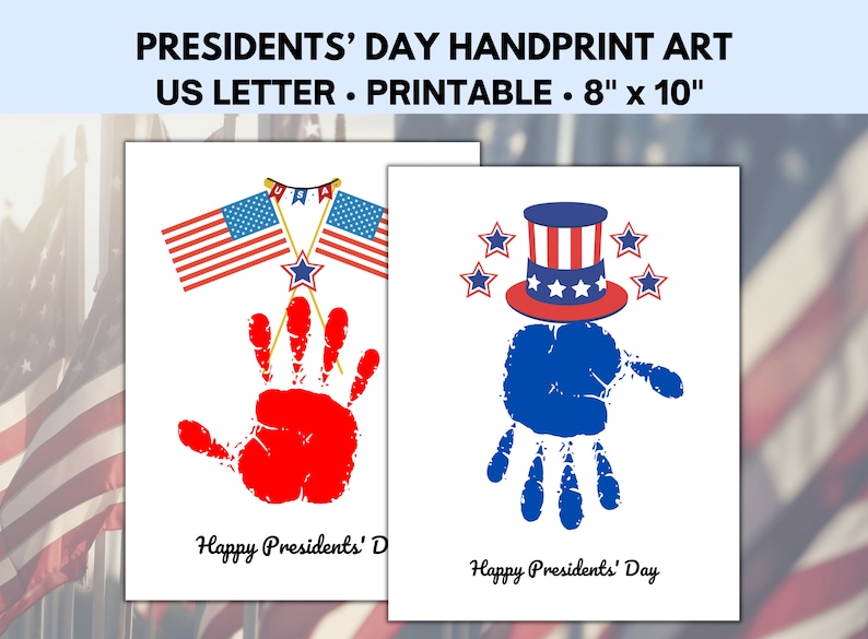 Presidents' Day Handprint Craft, Presidents' Day Activity, Handprint ...