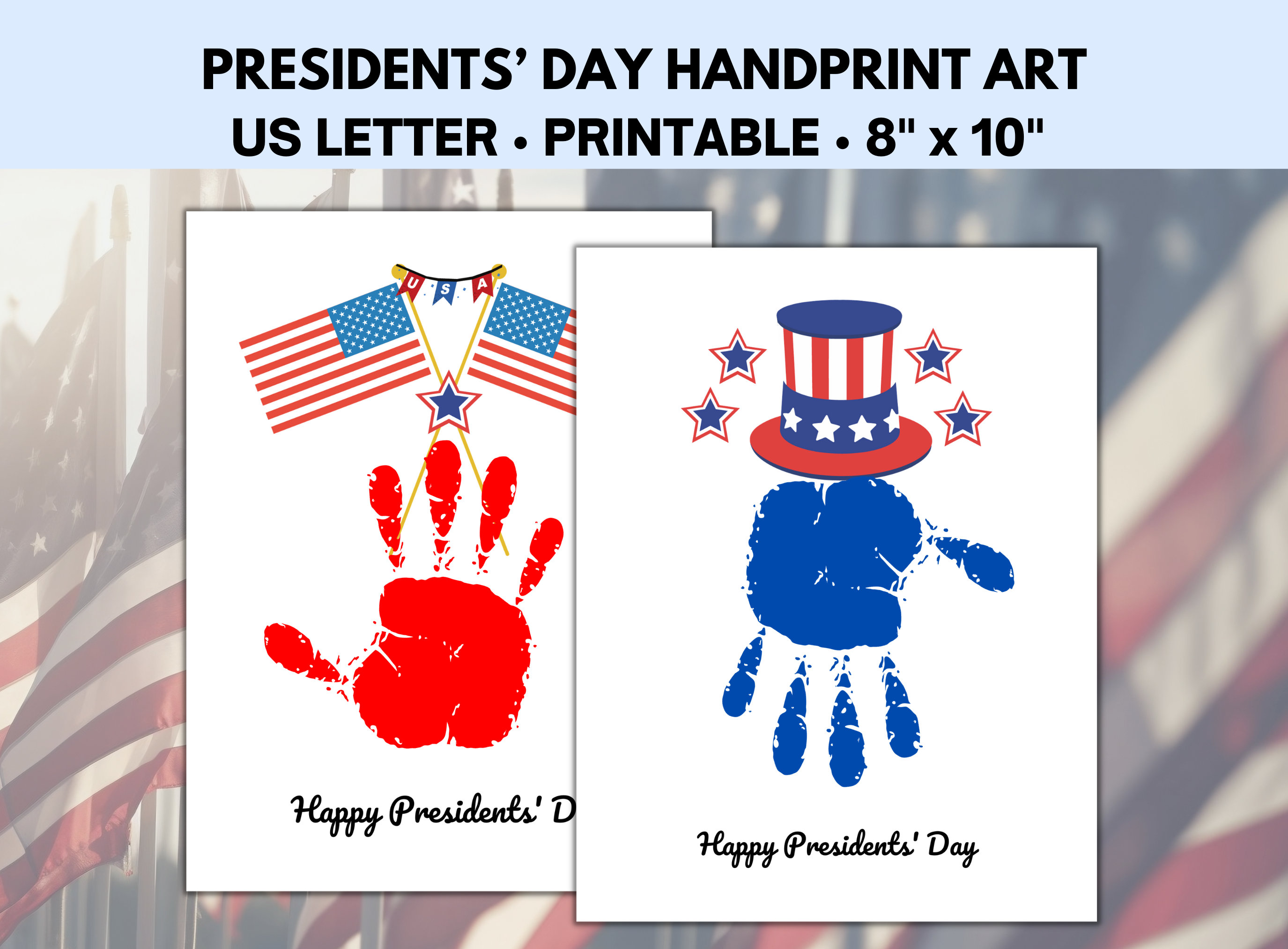 Presidents' Day Handprint Craft, Presidents' Day Activity, Handprint ...