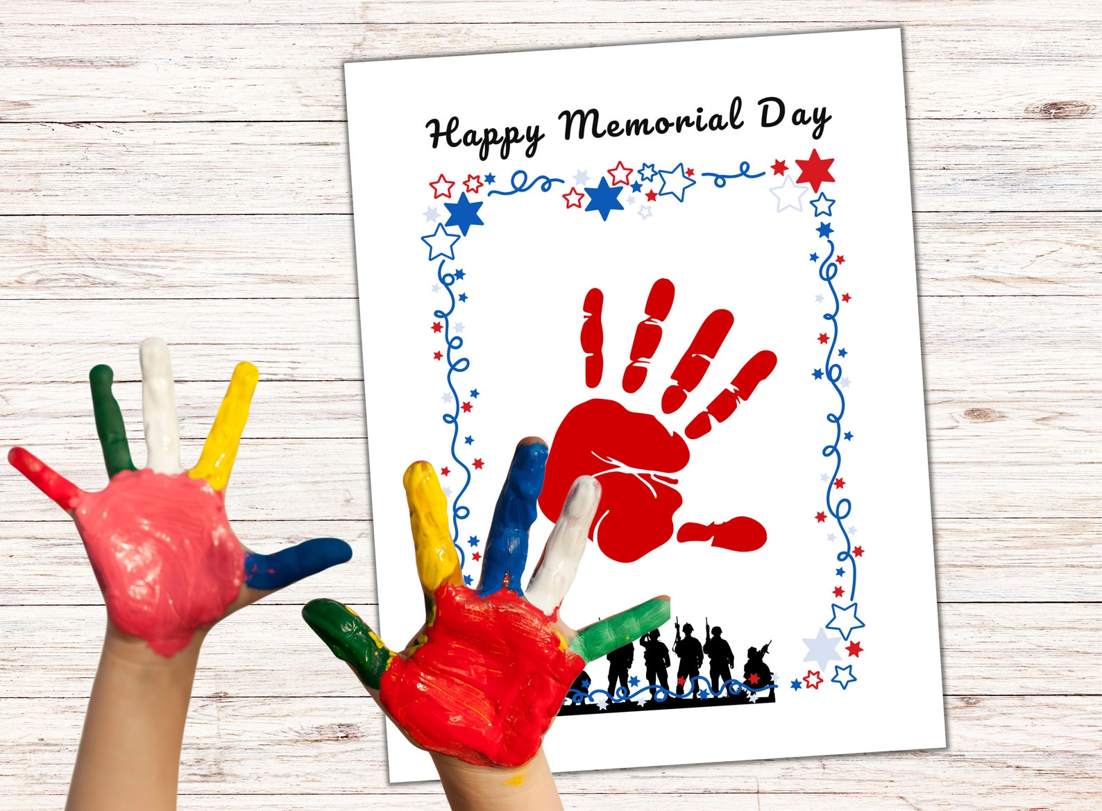 Memorial Day Handprint Art for Kids and Toddlers, Handprint Craft for ...