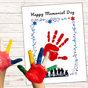 Memorial Day Handprint Art for Kids and Toddlers, Handprint Craft for ...