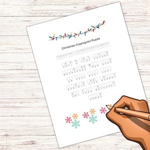 Christmas Cryptogram Game, Printable Christmas Games, Christmas Word ...