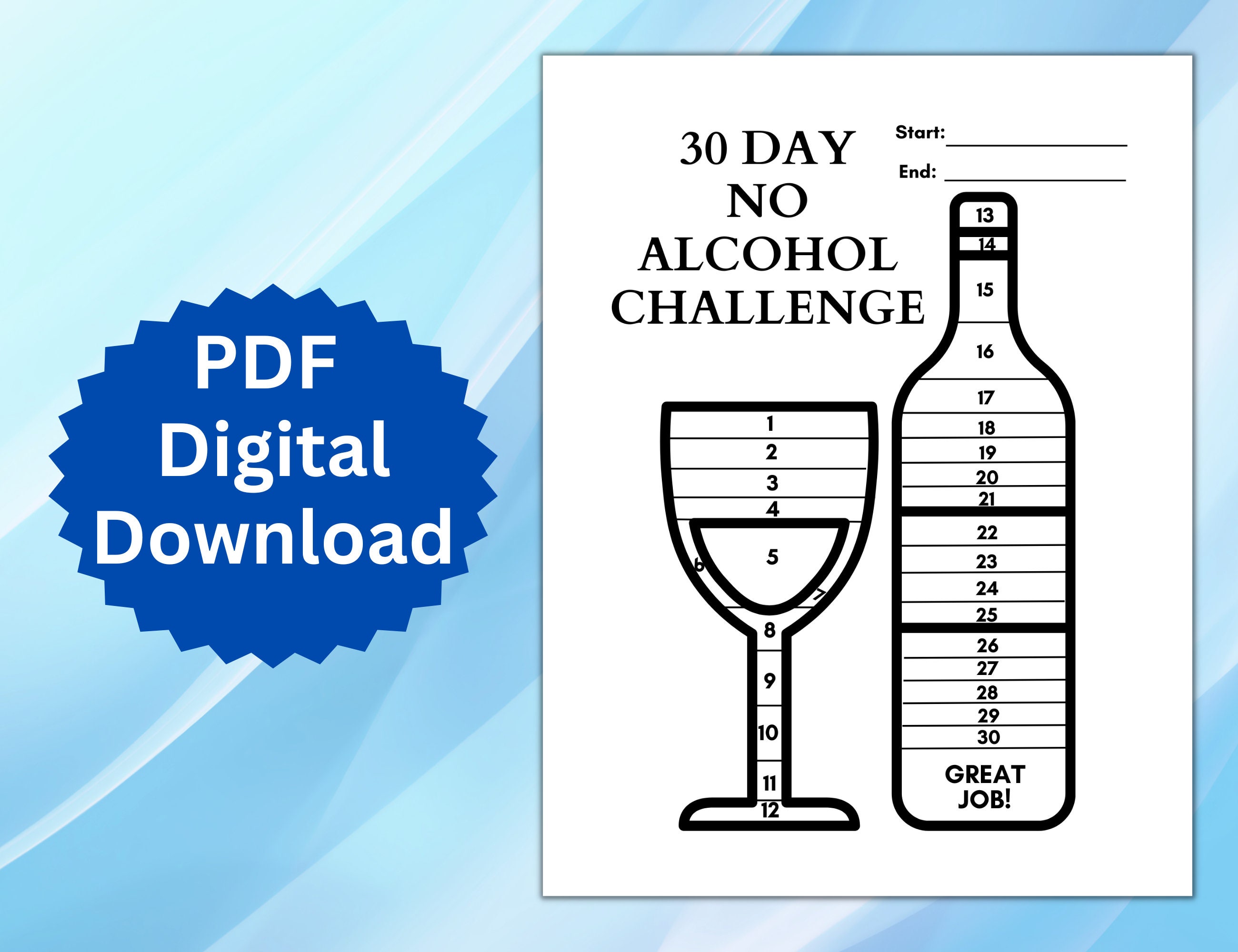 No Alcohol 30 Day Challenge, Self Care Challenge, Quit Alcohol, Monthly ...