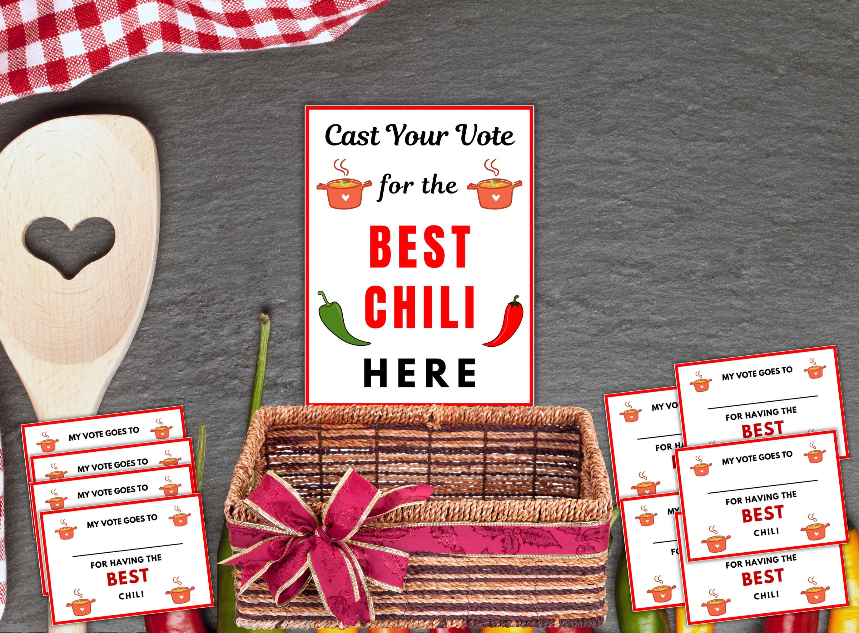 Chili Cook off Voting Cards, Certificates, Sign for Chili Contest Kit ...
