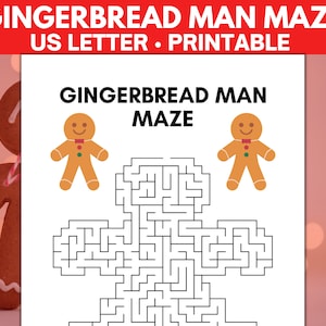 Gingerbread Man Maze, Maze Printables, Gingerbread Day Games, Printable ...