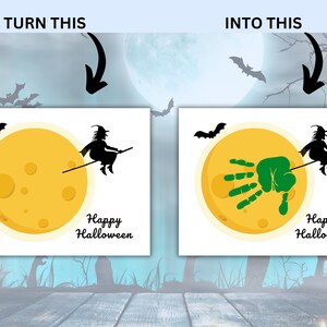 Halloween Handprint Art Craft, Fingerprint Art, Fall Halloween Activity ...