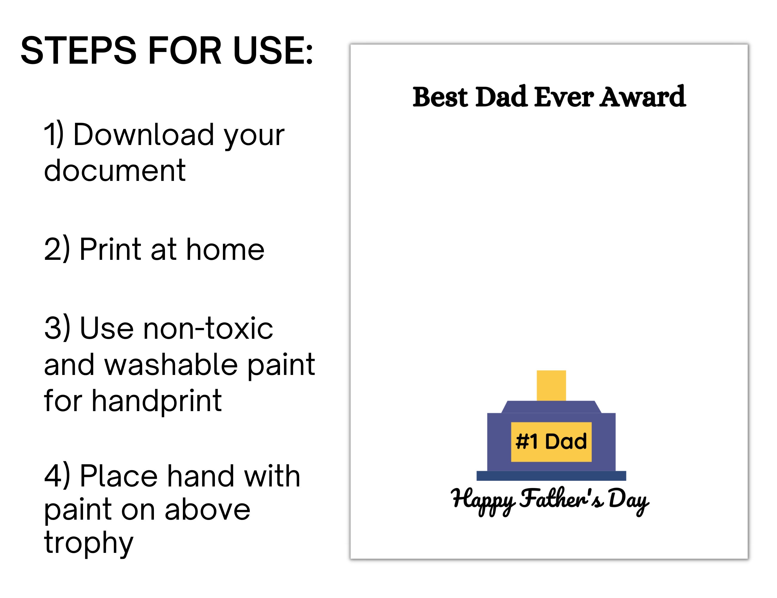 Father's Day Handprint Craft Printable Art - Etsy