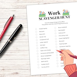 Work Scavenger Hunt for Adults, Office Party Games, Team Building Games ...