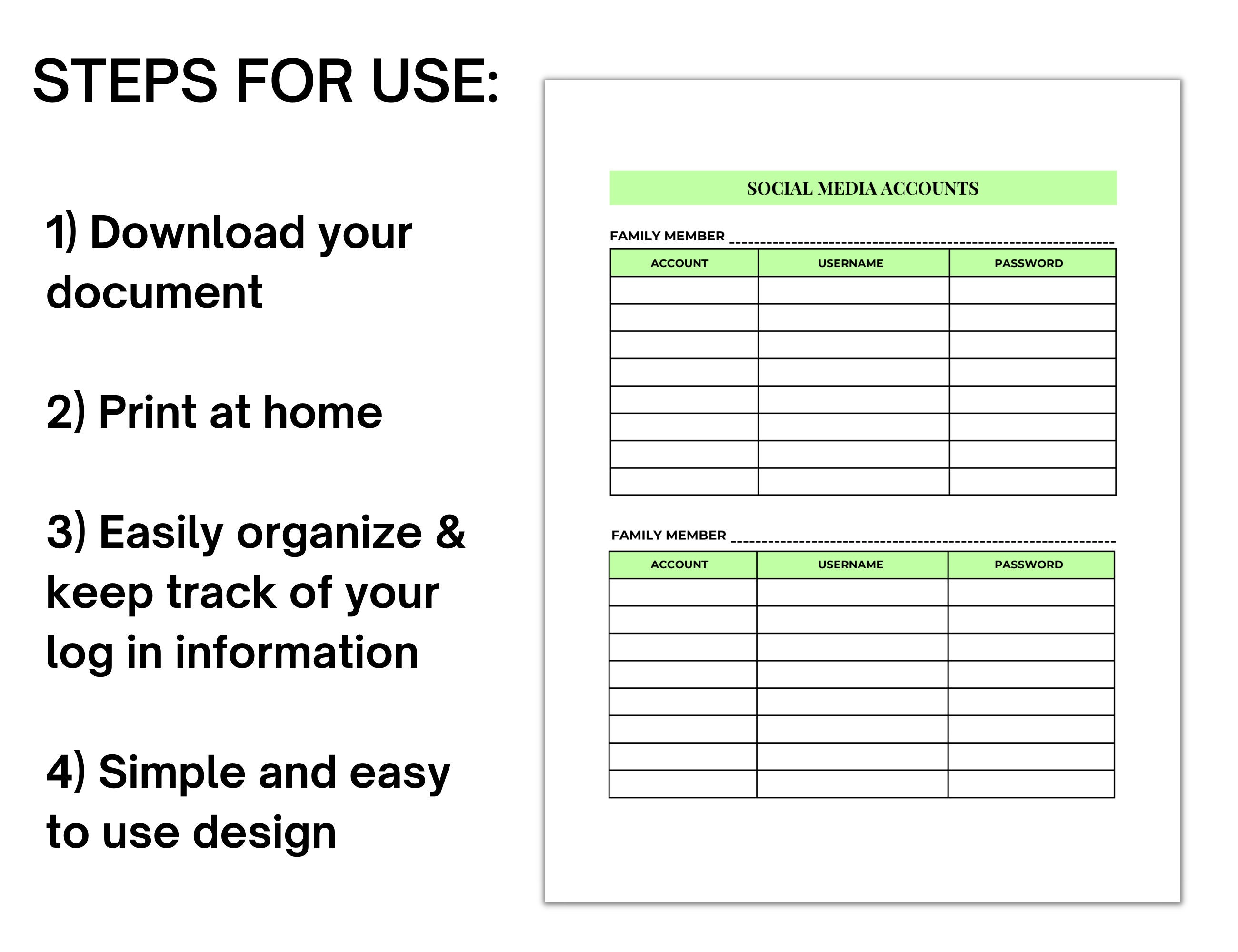Password Tracker, Password Log Tracker, Login Tracker, Password ...