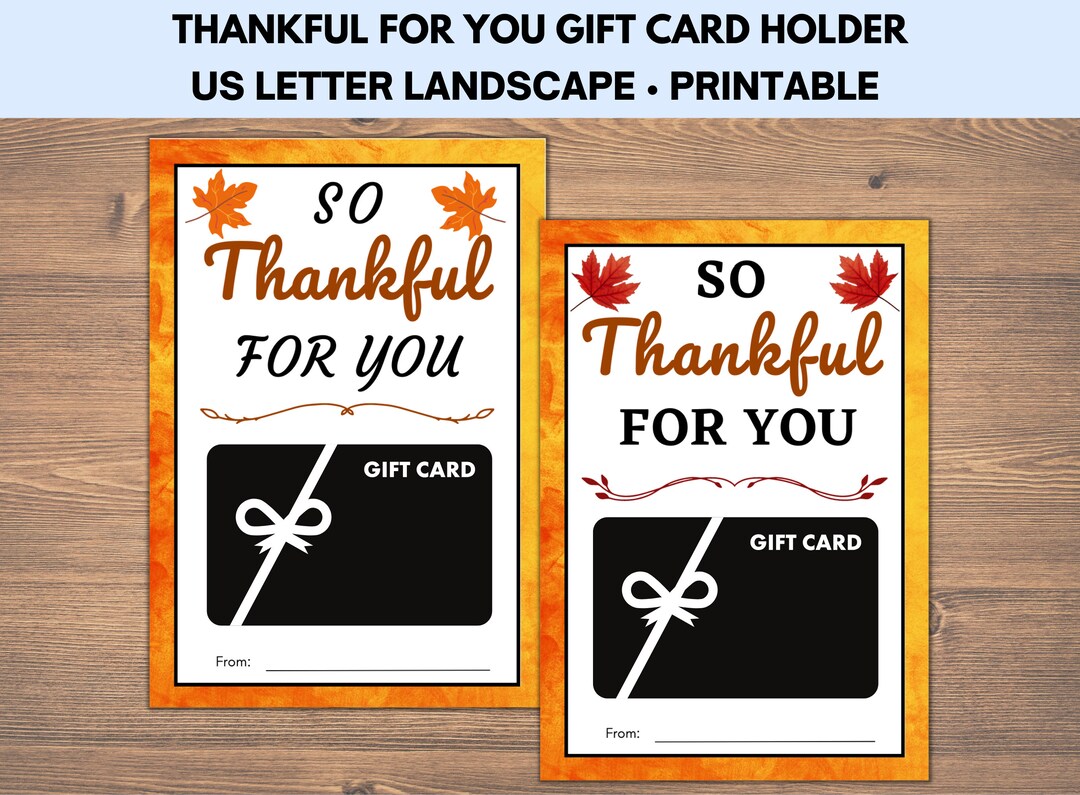 So Thankful for You Gift Card Holder, Gift Card Holder Appreciation ...