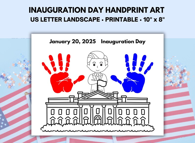 Inauguration Day Handprint Art, Fingerprint Art, Kids and Toddlers ...