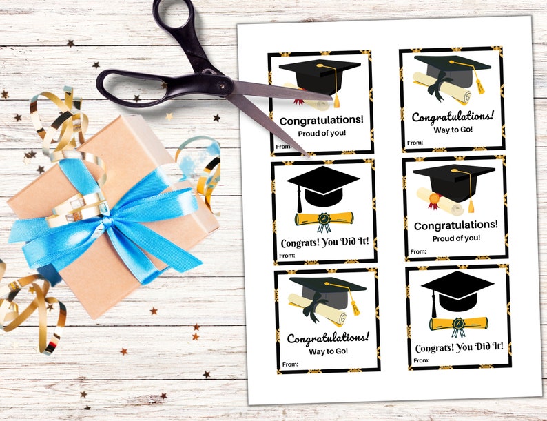 Printable Graduation Gift Tags and Labels, Graduation Wishes, Congrats ...