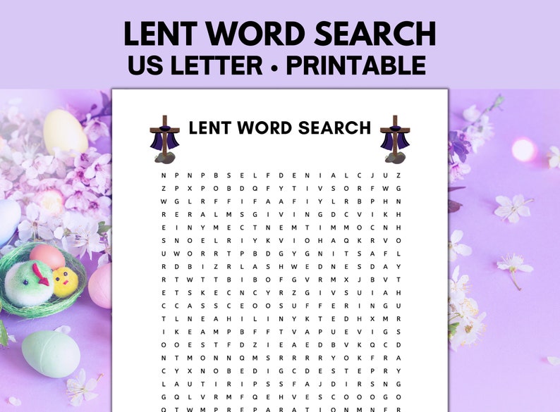 Lent Word Search Puzzle, Lent Games and Activities, Christian Games - Etsy