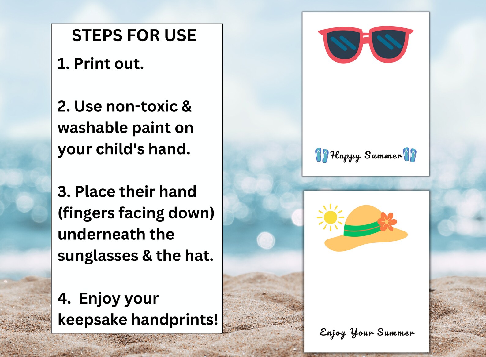 Summer Handprint Art for Kids and Toddlers, Handprint Craft for Summer ...