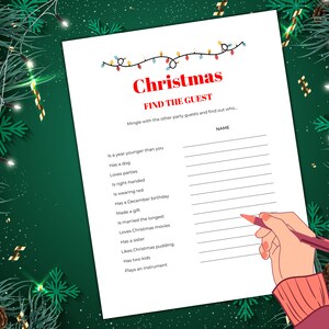 Christmas Find the Guest Game, Find Someone Who, Printable Christmas ...