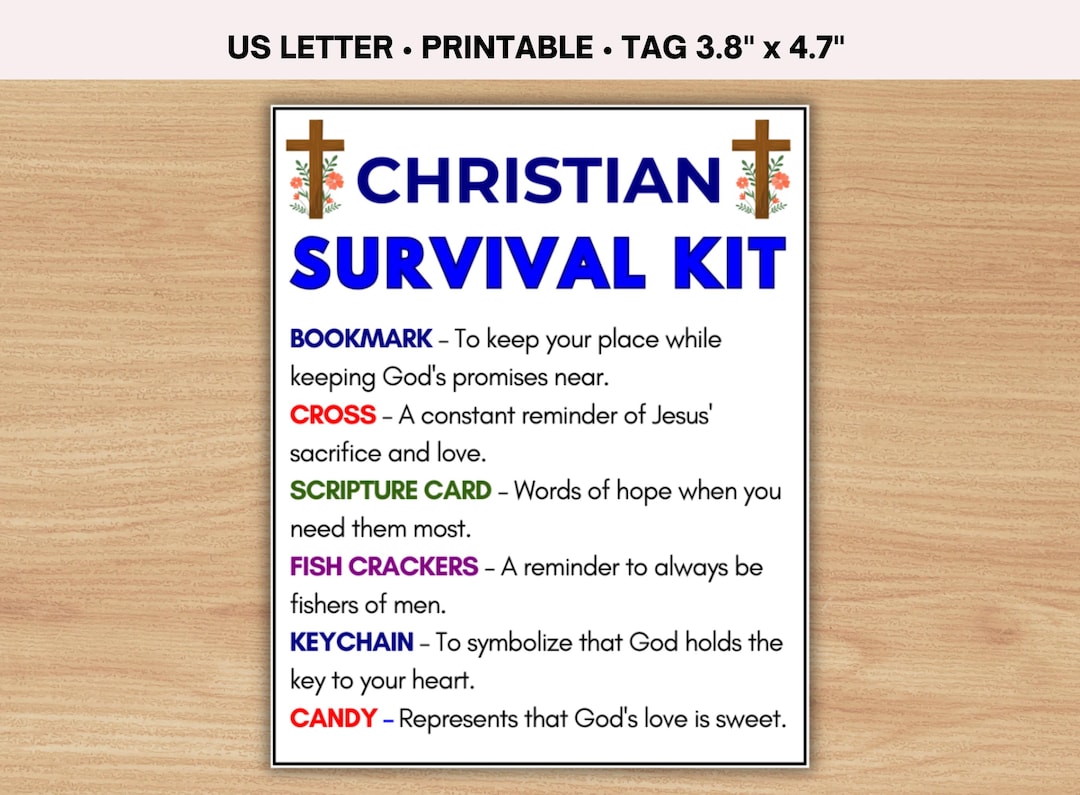 Christian Survival Kit Tags, Printable God Survival Kit, Spiritual ...