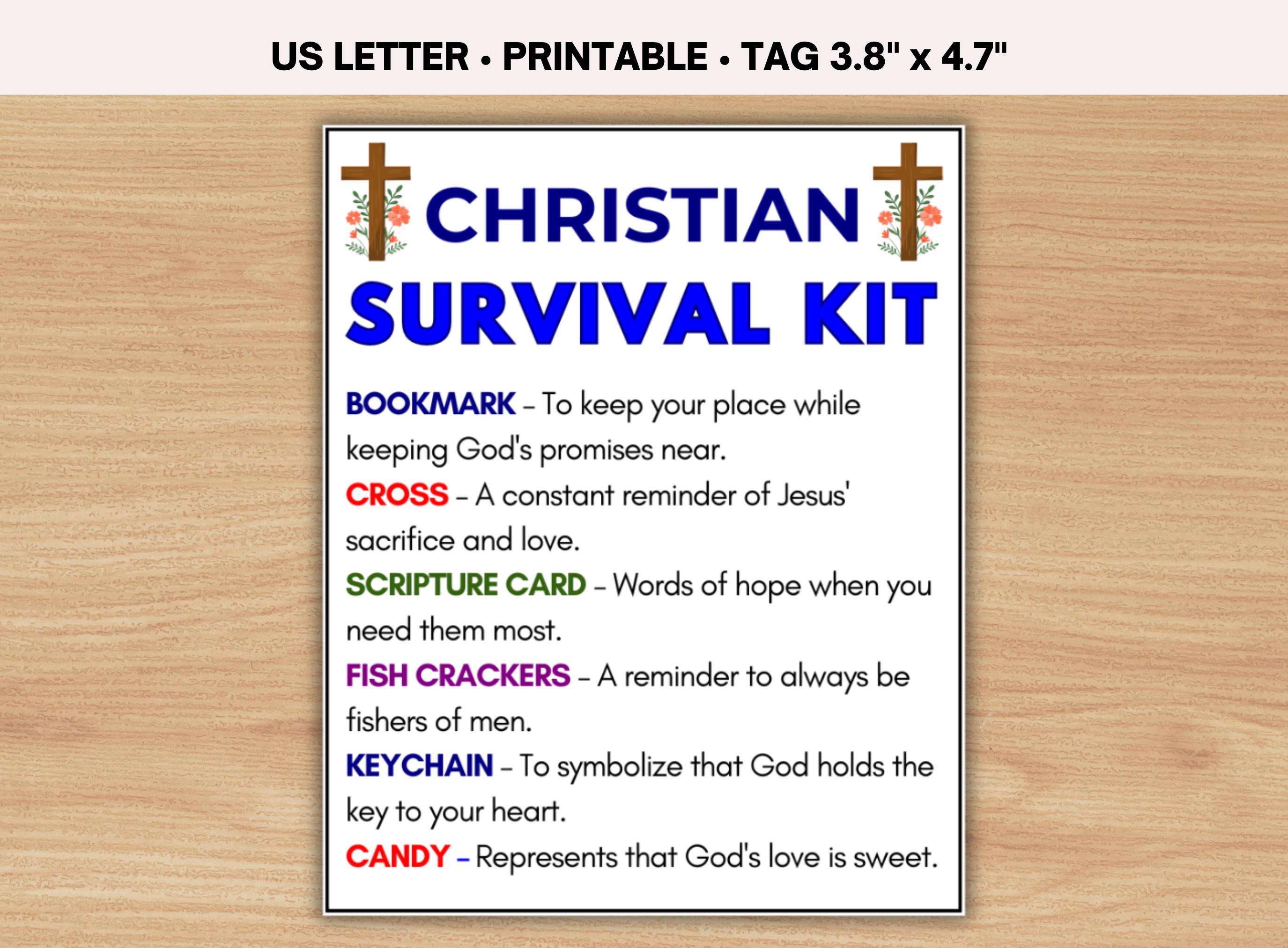 Christian Survival Kit Tags, Printable God Survival Kit, Spiritual ...