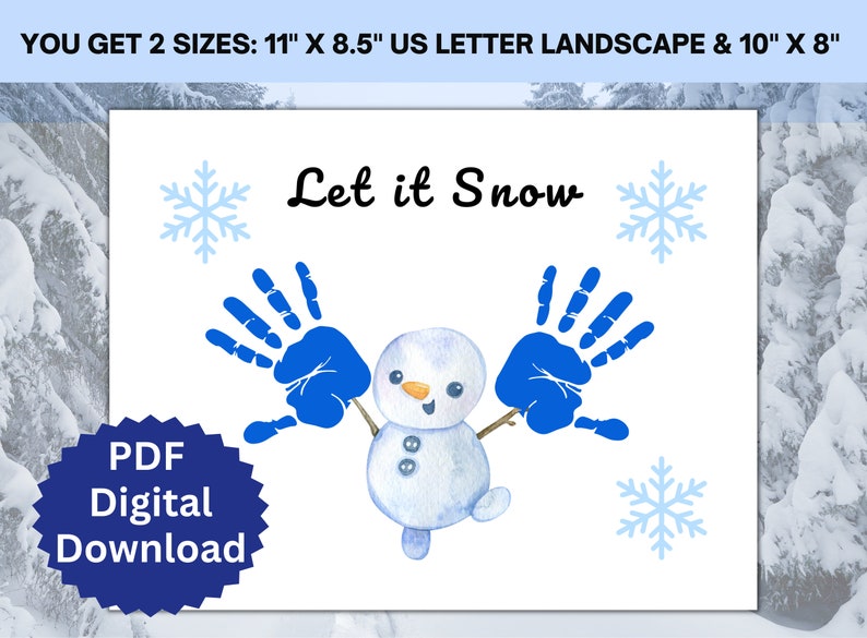 Winter Handprint Art, Winter Preschool Craft, Snowman Handprint Craft ...