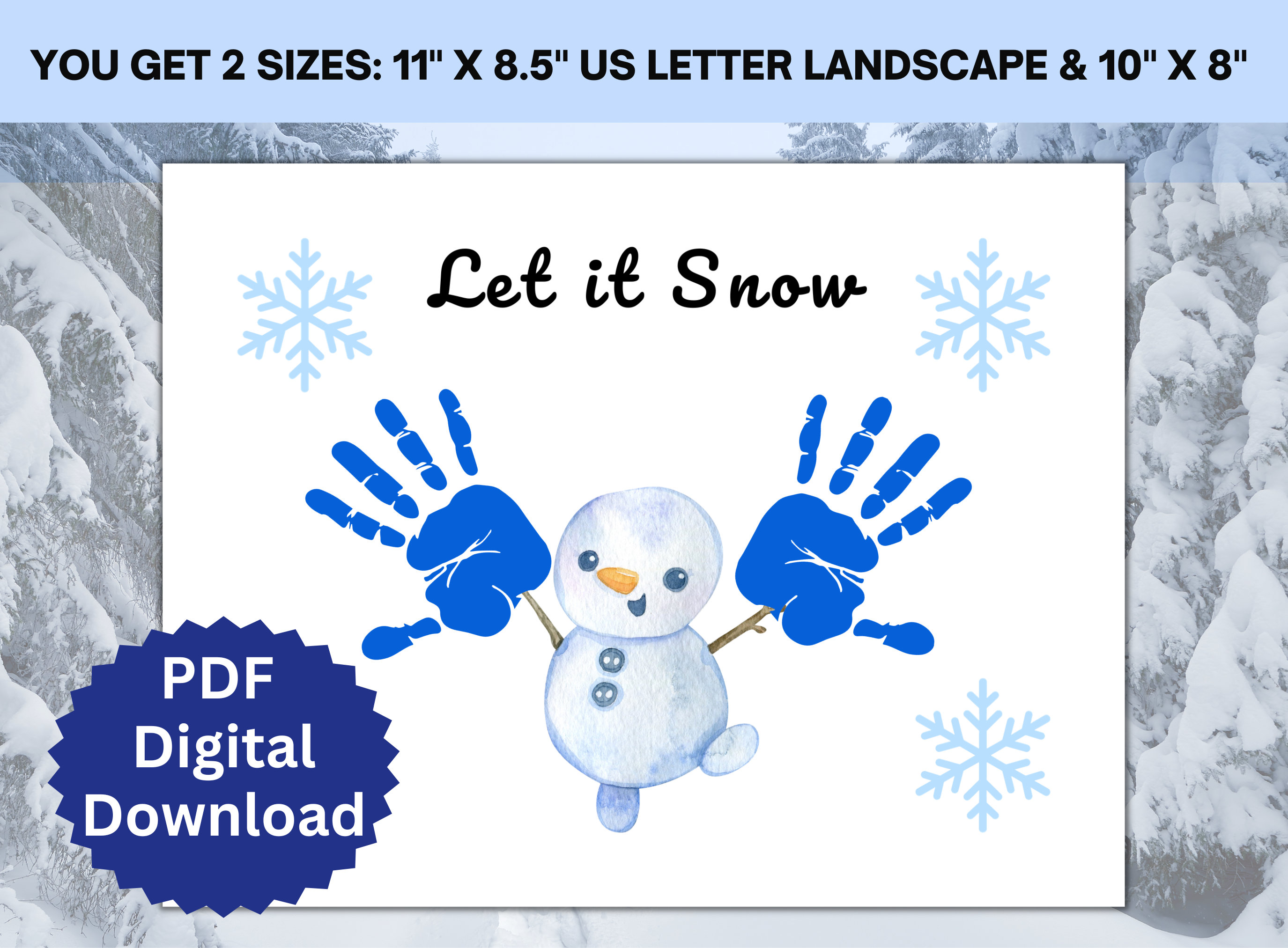 Winter Handprint Art, Winter Preschool Craft, Snowman Handprint Craft ...