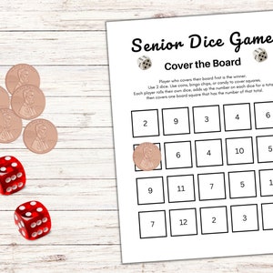 Senior Dice Game, Printable Games for Seniors, Retirement Games ...