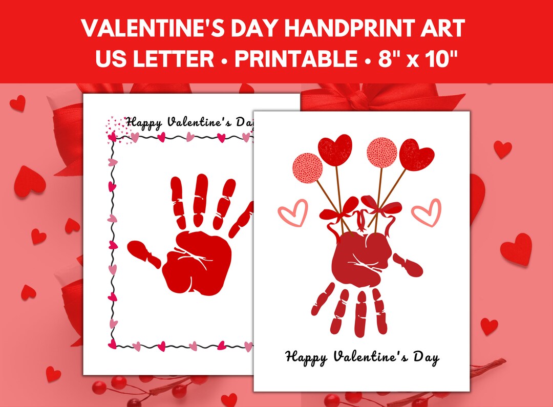 Valentine Handprint Art, Handprint Craft, Valentine's Day Handprint ...