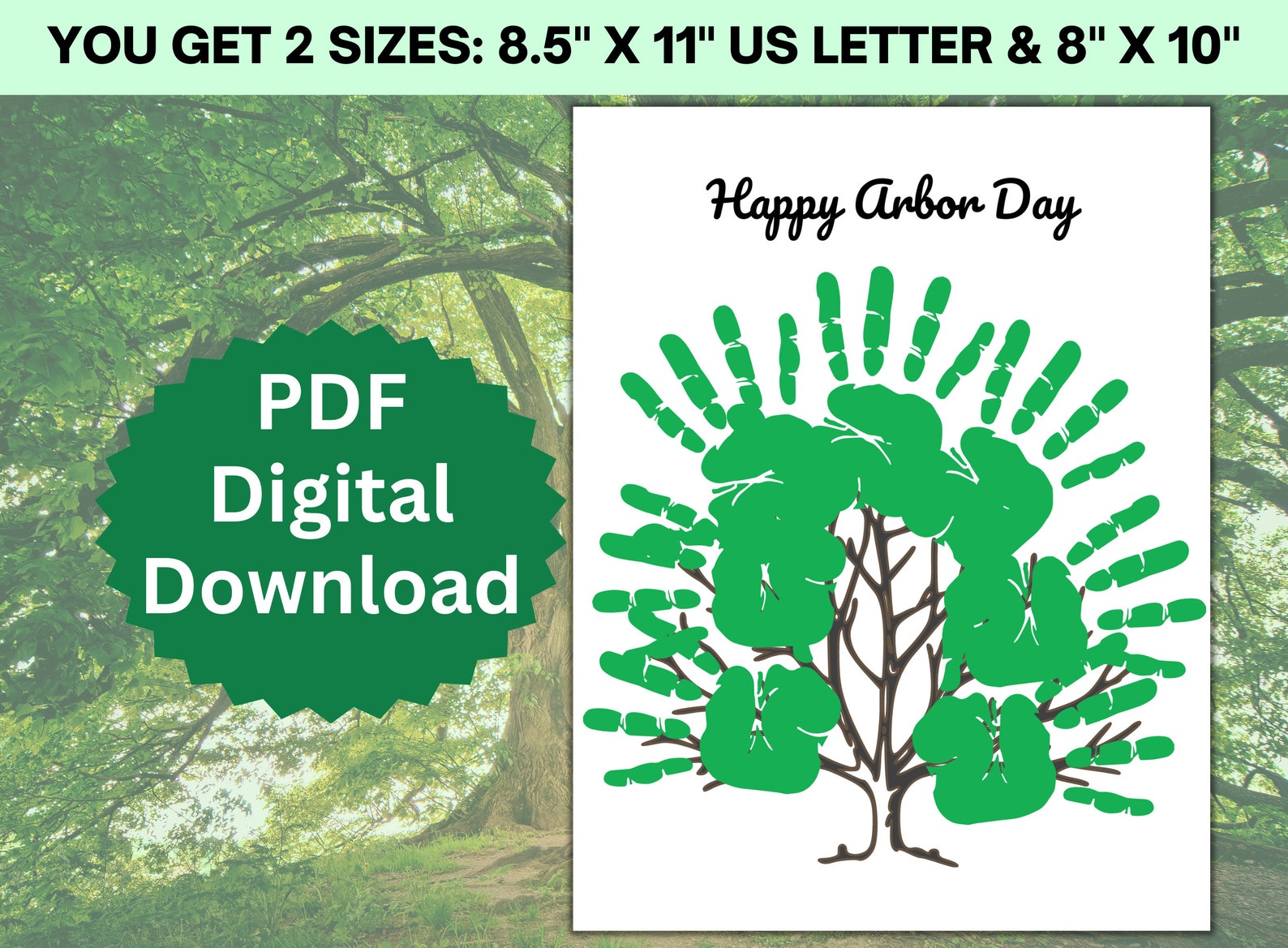 Arbor Day Handprint Art for Kids and Toddlers, Handprint Craft for ...