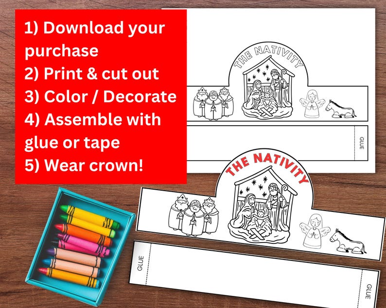 The Nativity Paper Crowns, Happy Birthday Jesus Craft, Christian ...