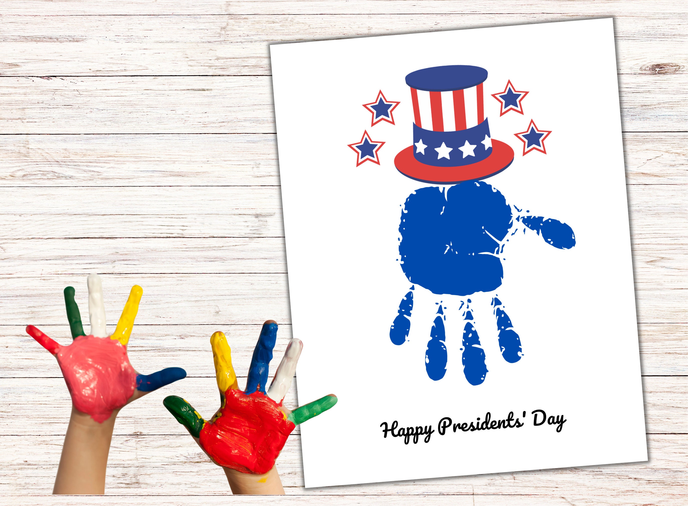 Presidents' Day Handprint Craft, Presidents' Day Activity, Handprint ...