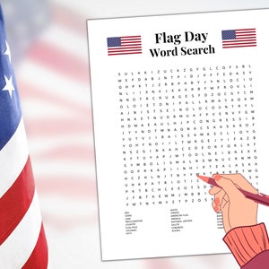 Flag Day Word Search, Flag Day Printable, Flag Day Activities, Word ...