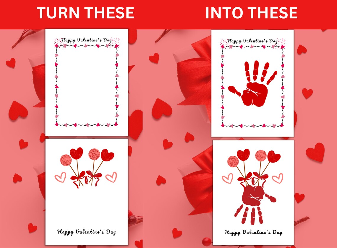 Valentine Handprint Art, Handprint Craft, Valentine's Day Handprint ...
