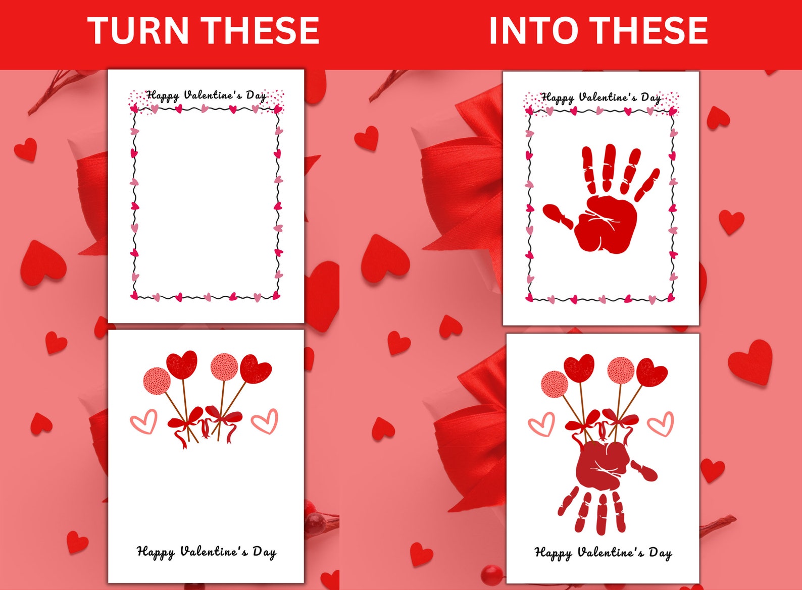 Valentine Handprint Art, Handprint Craft, Valentine's Day Handprint ...