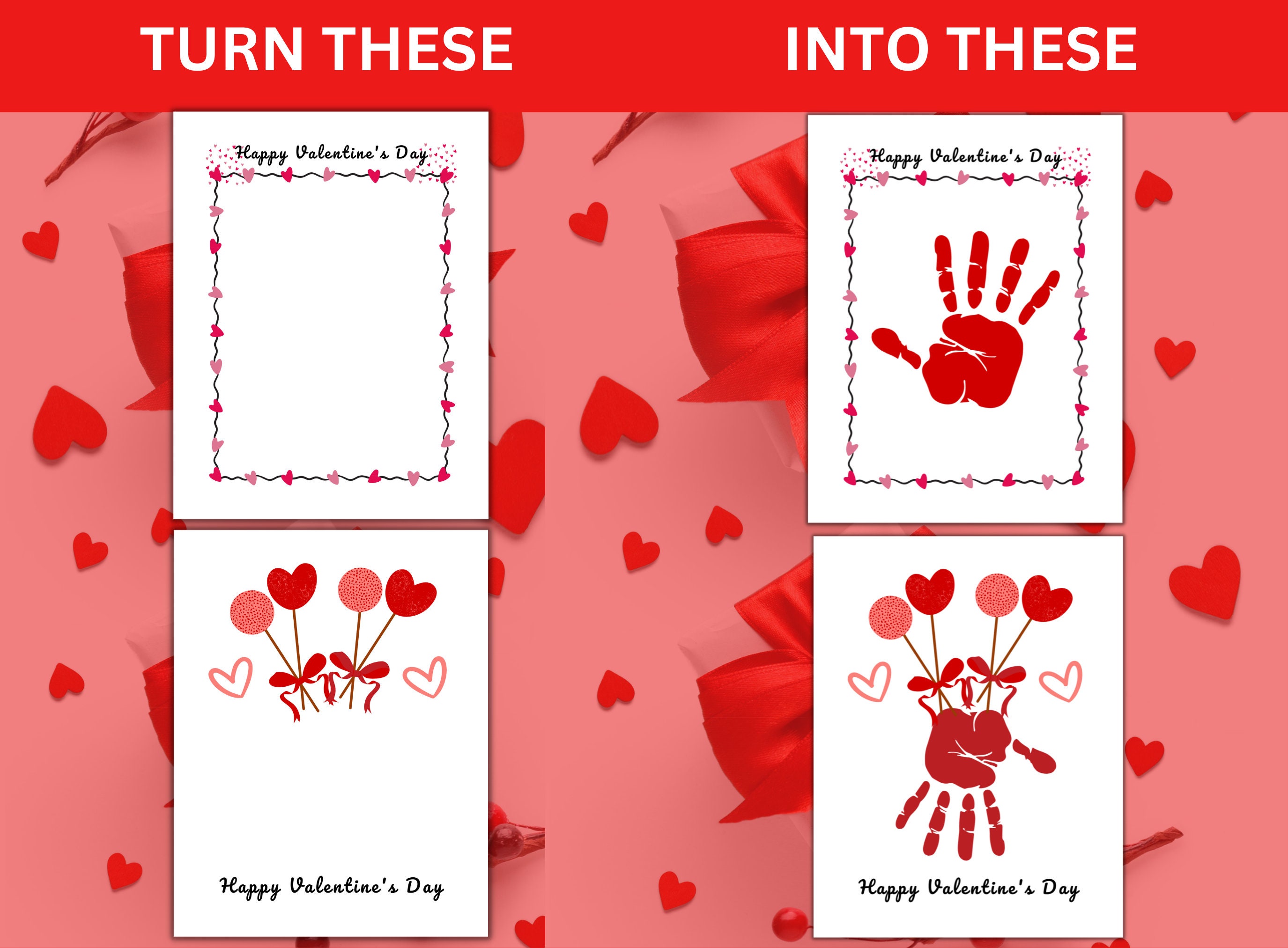 Valentine Handprint Art, Handprint Craft, Valentine's Day Handprint ...