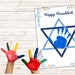 Hanukkah Handprint Art, Hanukkah Fingerprint Art, Handprint Keepsake ...